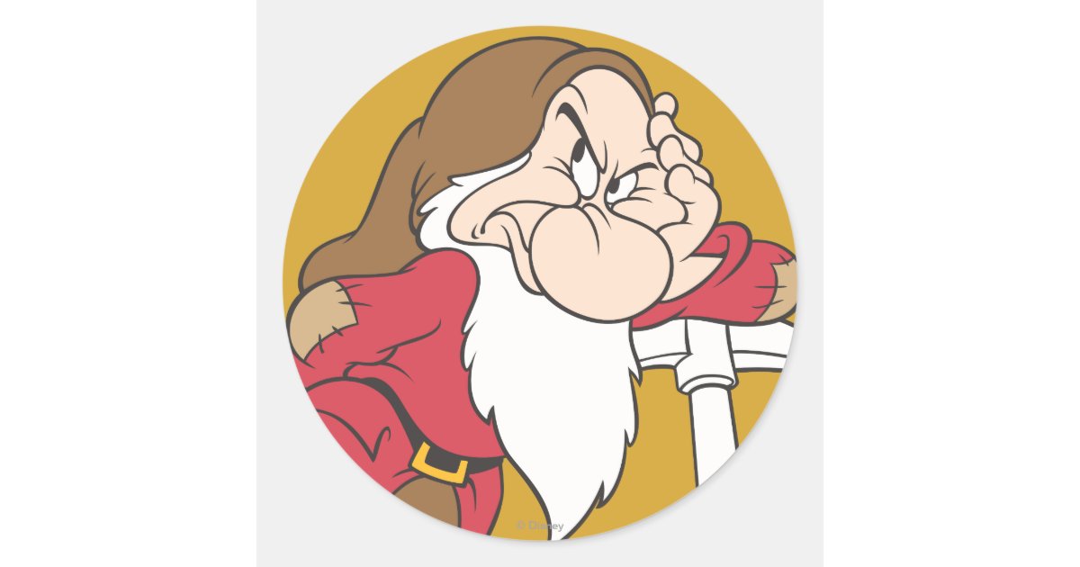 Grumpy 12 classic round sticker | Zazzle