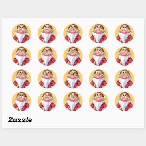 Grumpy 5 classic round sticker | Zazzle