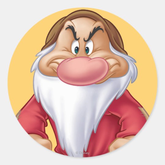 Grumpy 5 classic round sticker | Zazzle.com