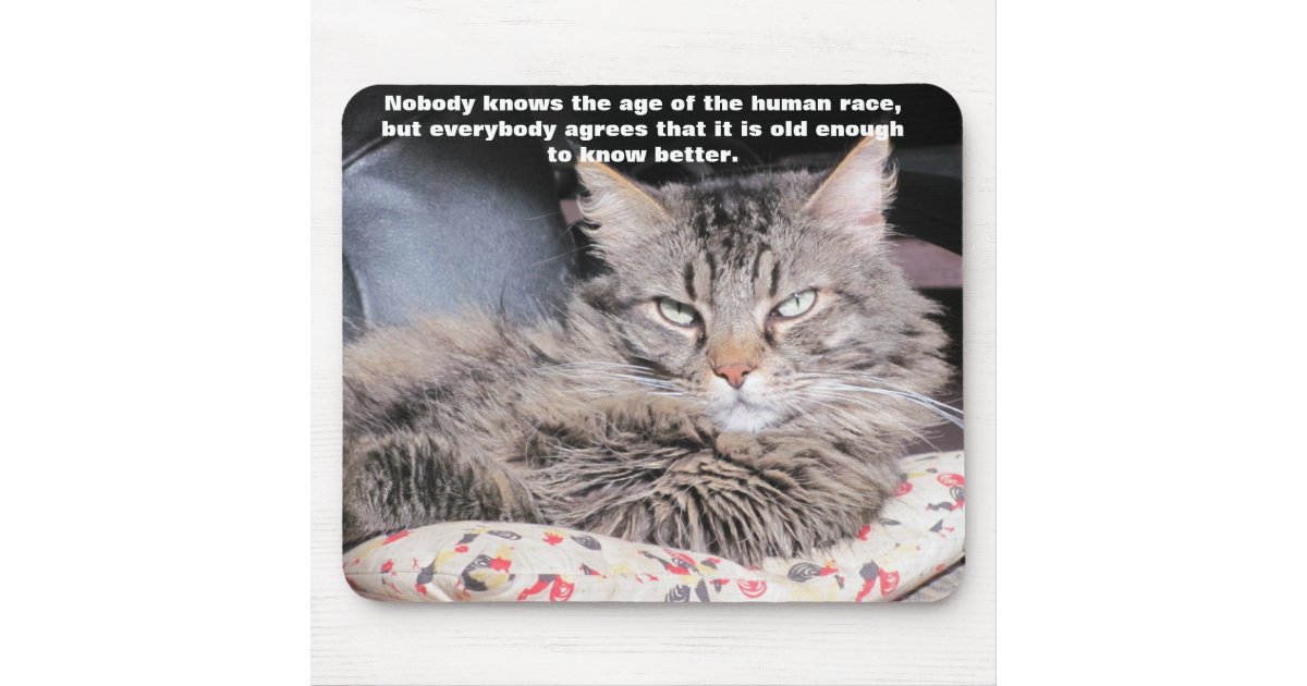 Grumpy Angel with "Age" Quote Mouse Pad | Zazzle