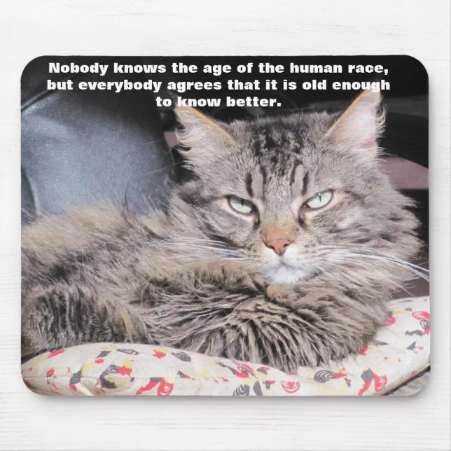 Grumpy Angel with "Age" Quote Mouse Pad | Zazzle