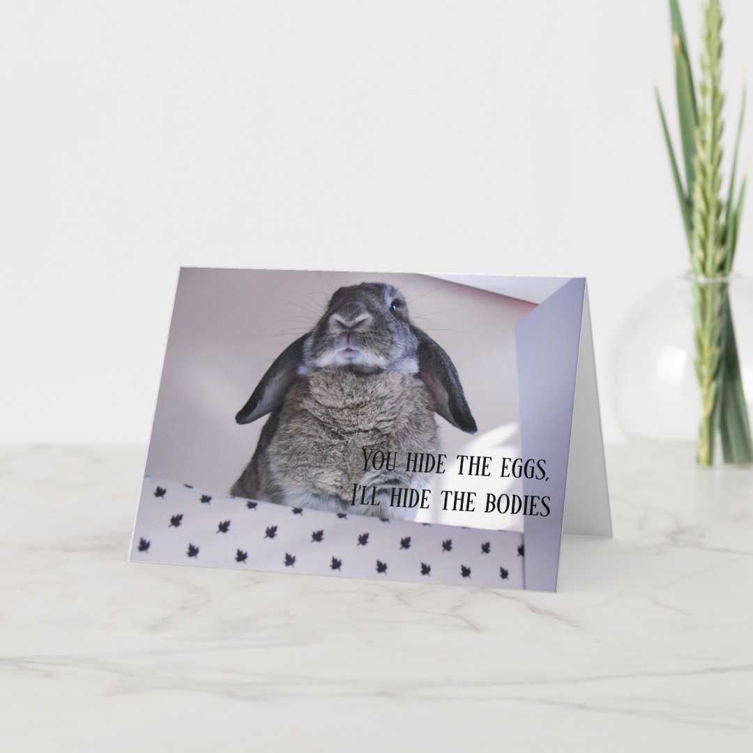 Grumpy Angry Easter Bunny Funny Humor Card | Zazzle