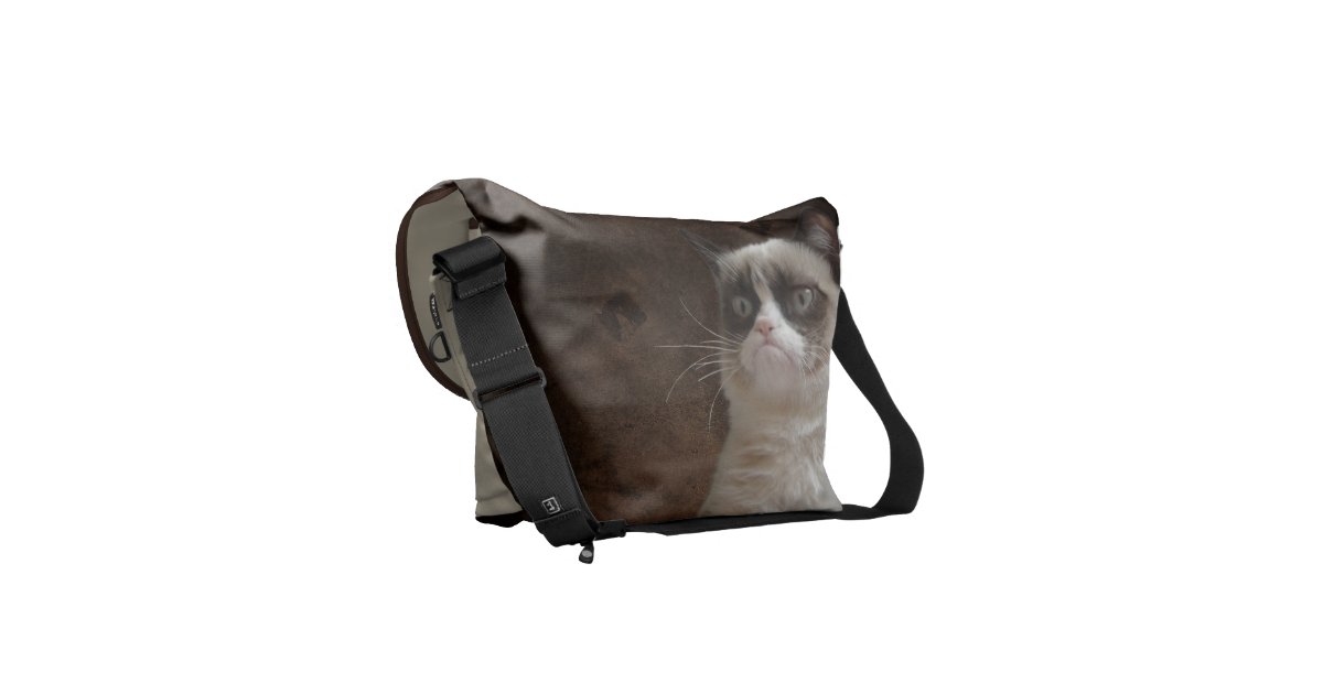 Grumpy Cat Glare Messenger Bag | Zazzle
