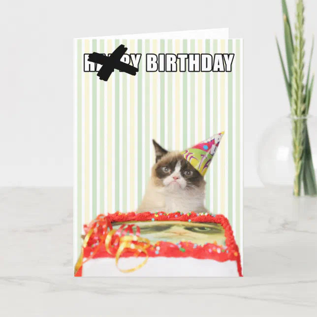Grumpy Cat - Happy Birthday Card | Zazzle
