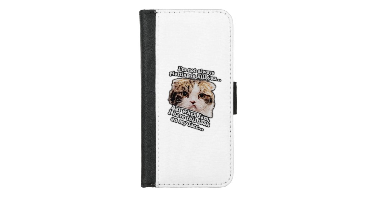 Grumpy cat meme for cat owners and kitty lovers iPhone wallet case | Zazzle