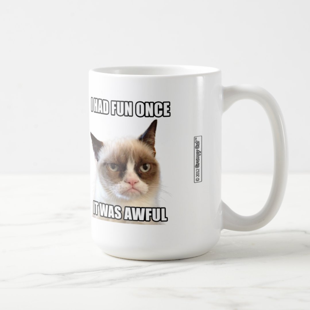 Grumpy Cat™ Mug - "I had fun once. It was awful." | Zazzle