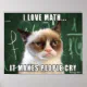 Grumpy Cat Poster- I love math it makes people cry Poster | Zazzle