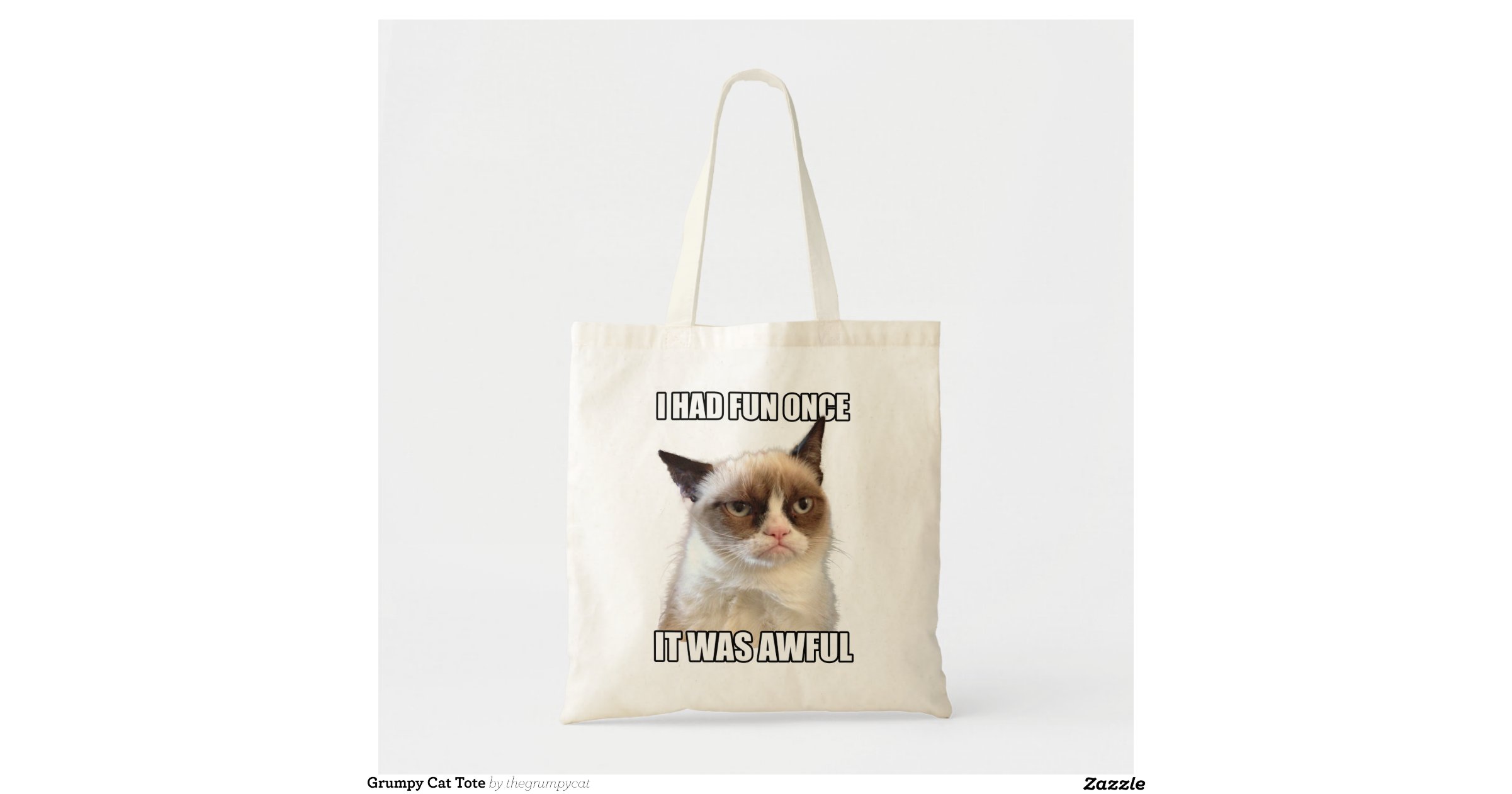 Grumpy Cat Tote Canvas Bags | Zazzle