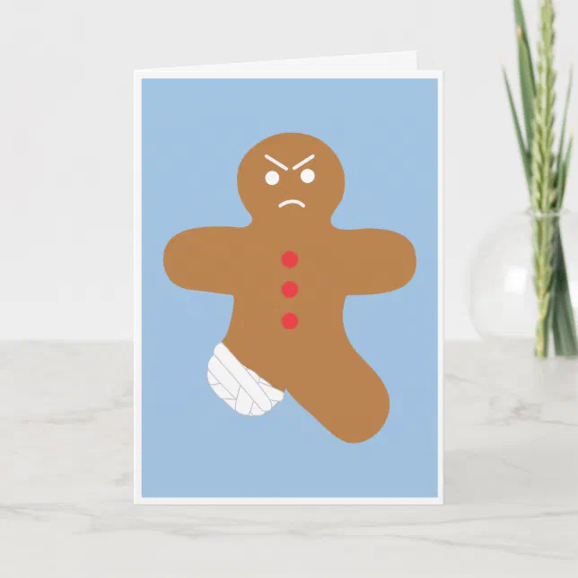 Grumpy Gingerbread Man Christmas Card | Zazzle