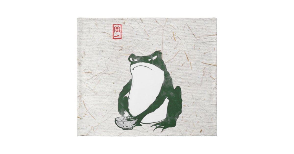 Grumpy Japanese Frog Toad 19th Century Duvet Cover | Zazzle