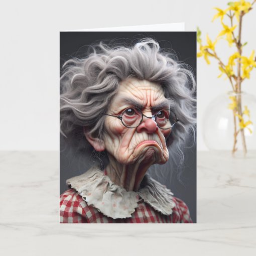 Grumpy Old Lady For Getting Older Birthday Card | Zazzle