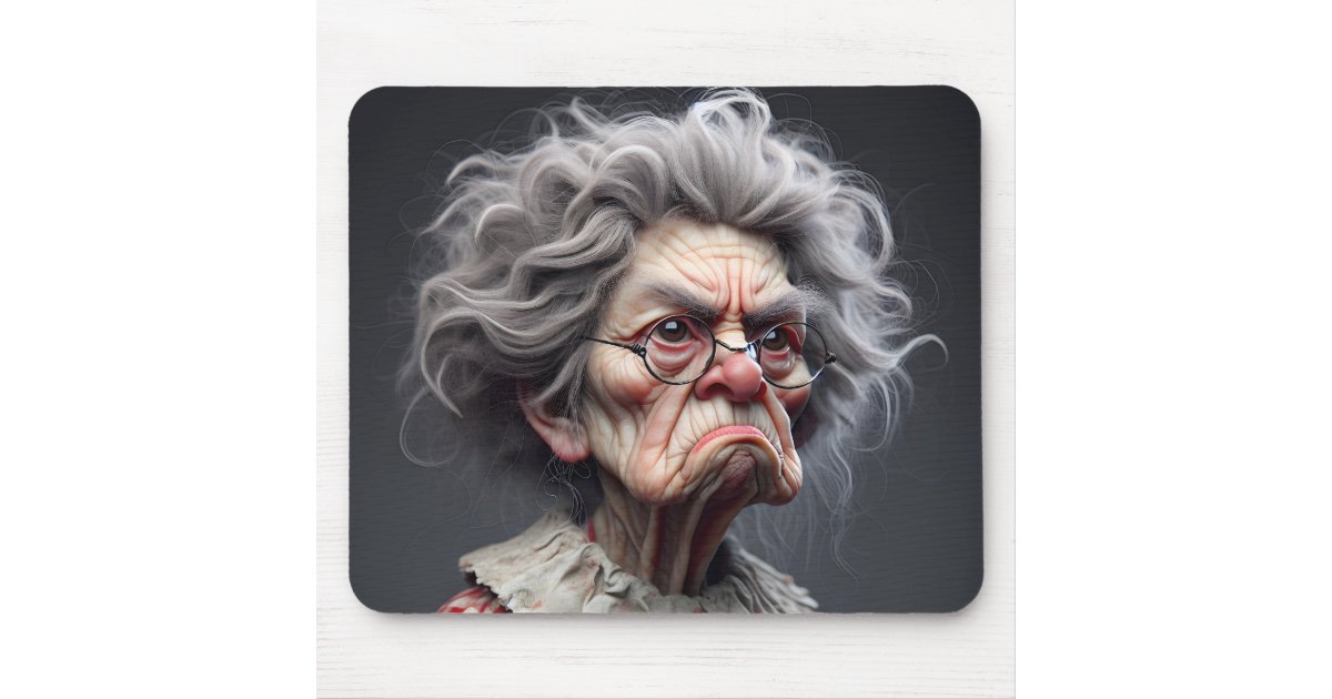 Grumpy Old Lady Mouse Pad | Zazzle