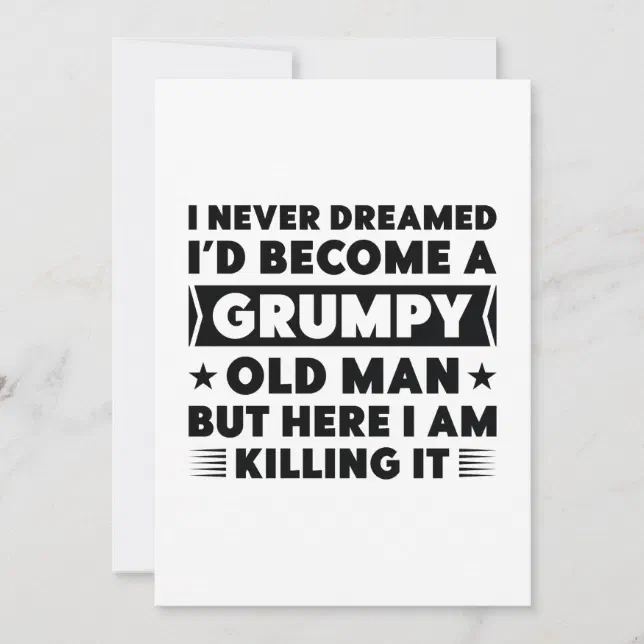 Grumpy Old Man Thank You Card | Zazzle