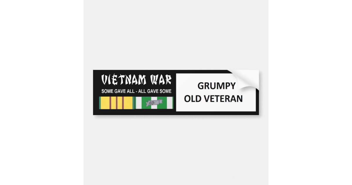 GRUMPY OLD VETERAN BUMPER STICKER | Zazzle