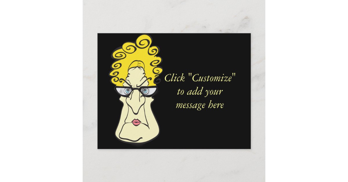 Grumpy Old Woman Postcard | Zazzle