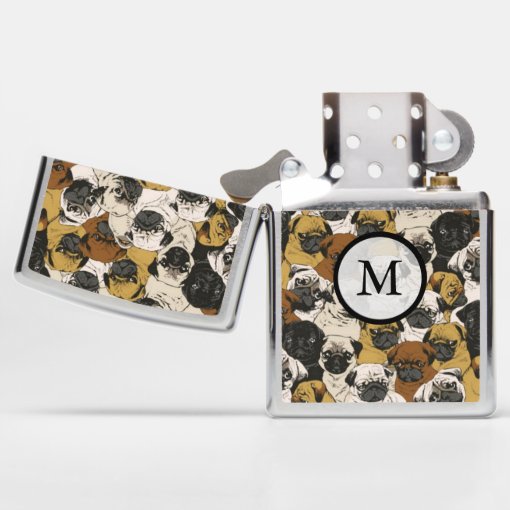 Grumpy Pugs / Funny Cute Pug Dogs Personalized Zippo Lighter | Zazzle