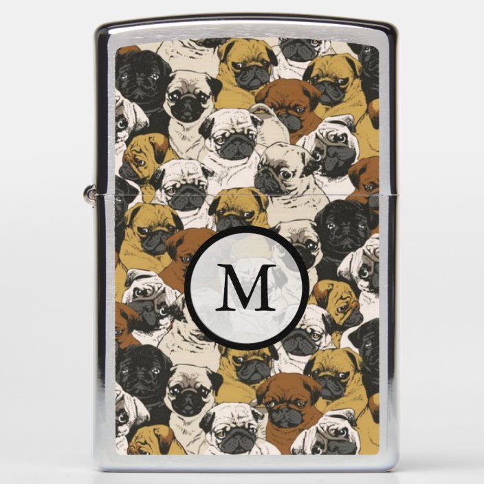 Grumpy Pugs / Funny Cute Pug Dogs Personalized Zippo Lighter | Zazzle.com