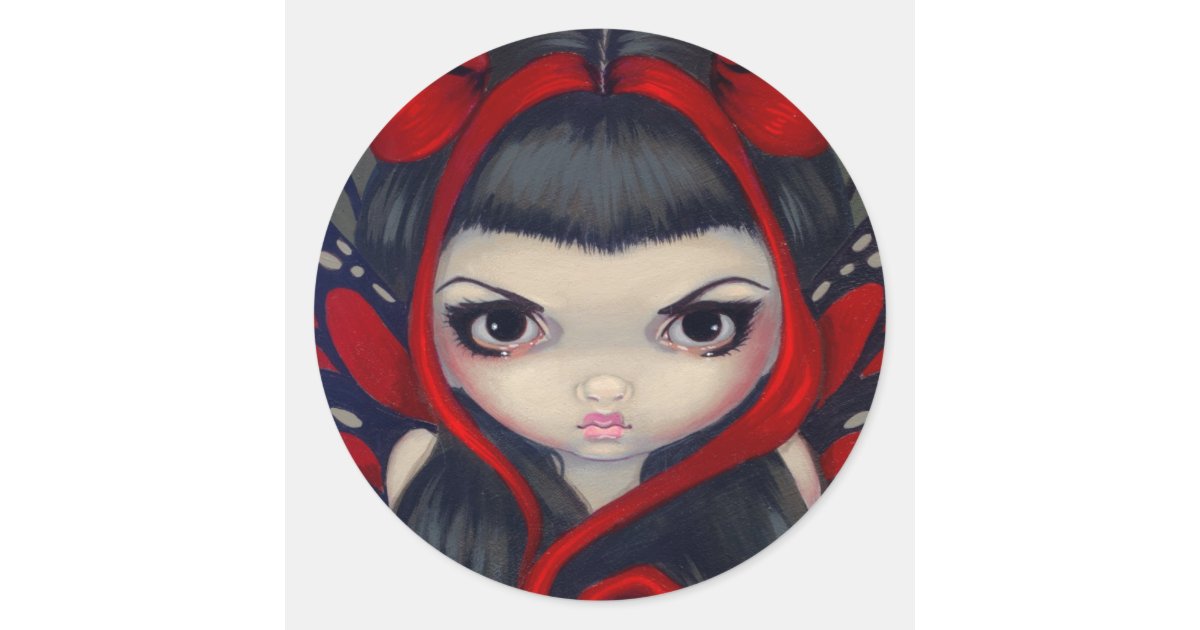"Grumpy Red Fairy" Sticker | Zazzle