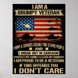 Grumpy Veteran Poster | Zazzle