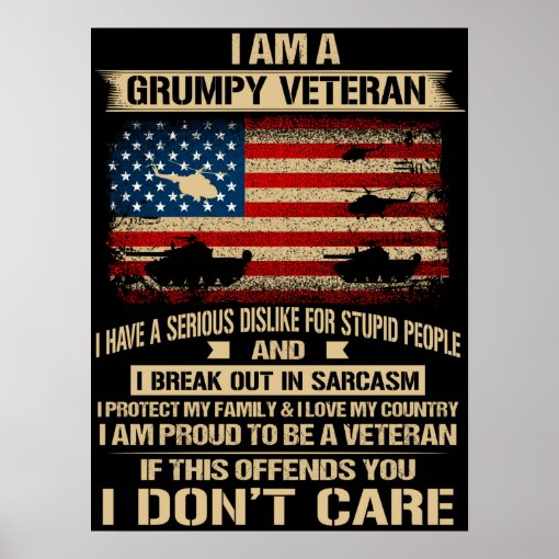 Grumpy Veteran Poster | Zazzle
