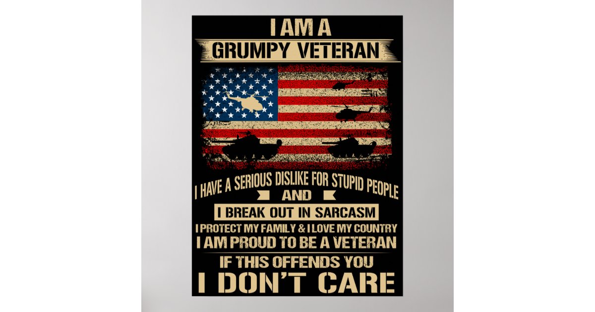 Grumpy Veteran Poster | Zazzle