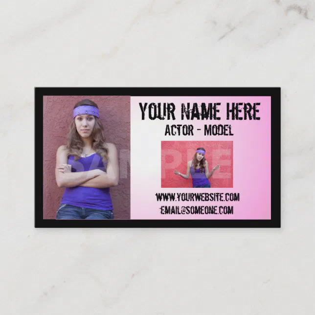 Grunge Actor Headshot Business Card | Zazzle