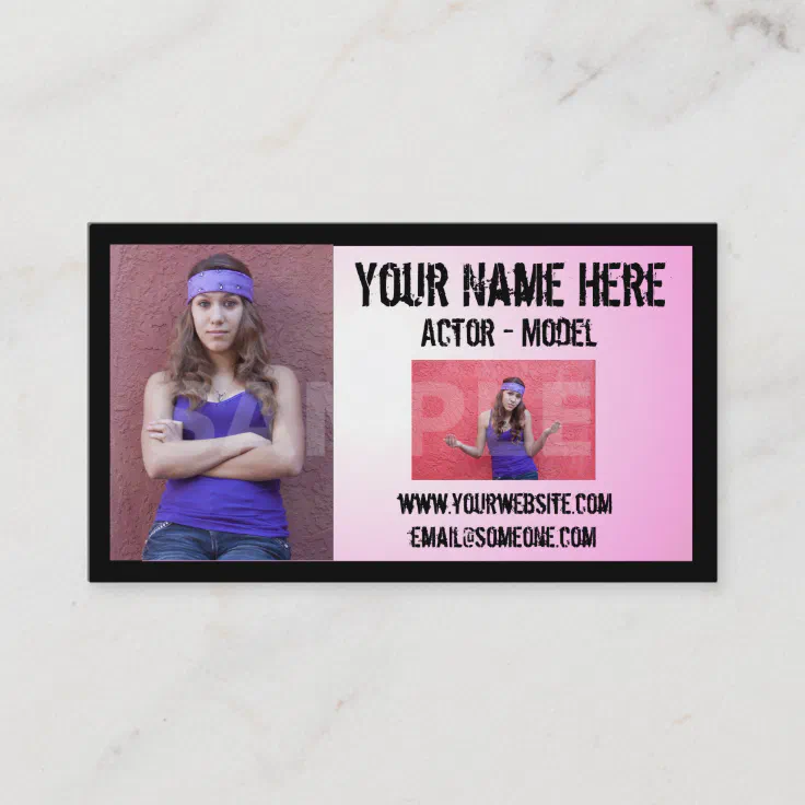 Grunge Actor Headshot Business Card | Zazzle