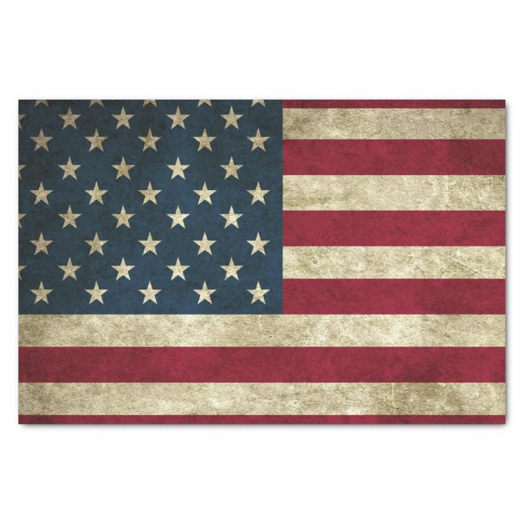 Grunge American Flag Tissue Paper | Zazzle