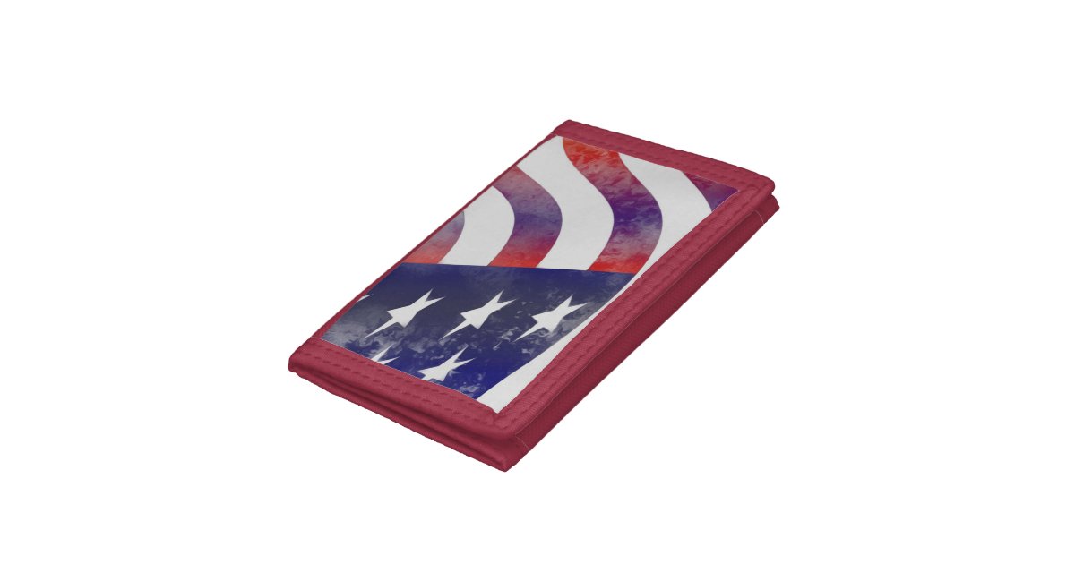 Grunge American Flag Trifold Wallet | Zazzle