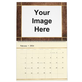 Grunge and Rustic Brown Custom Photo Image Calendar | Zazzle