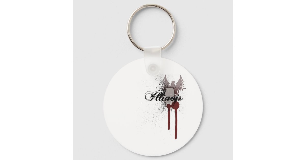 Grunge Blood Splatter Illinois Keychain | Zazzle