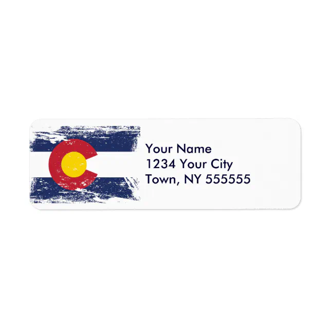Grunge Colorado Flag Label | Zazzle