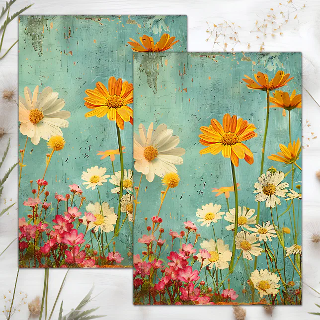 GRUNGE DISTRESSED FLORAL DECOUPAGE TISSUE PAPER | Zazzle