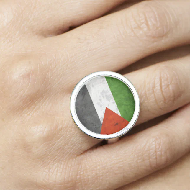 Grunge Flag of Palestine Ring | Zazzle