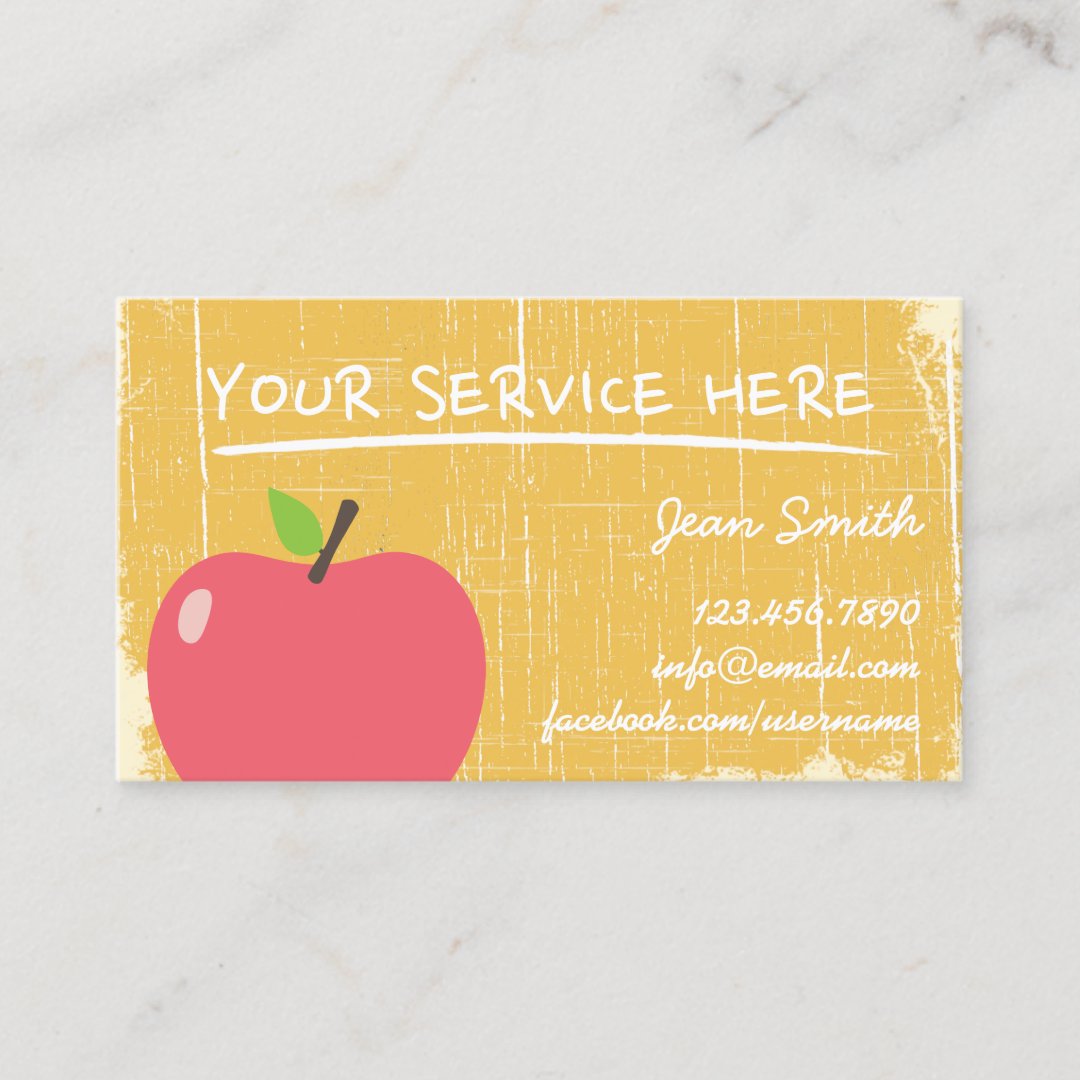 Grunge Gold Wood Texture & Big Apple Business Card | Zazzle