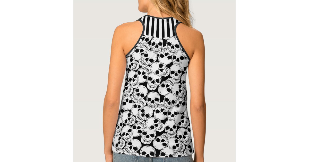 Grunge Gothic Skeleton Skulls Pattern Tank Top | Zazzle