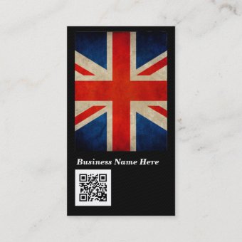 Grunge Great Britain UK Flag Union Jack - QR Code Business Card | Zazzle
