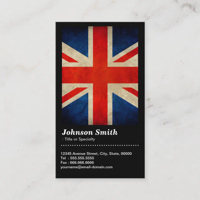 Grunge Great Britain UK Flag Union Jack - QR Code Business Card | Zazzle