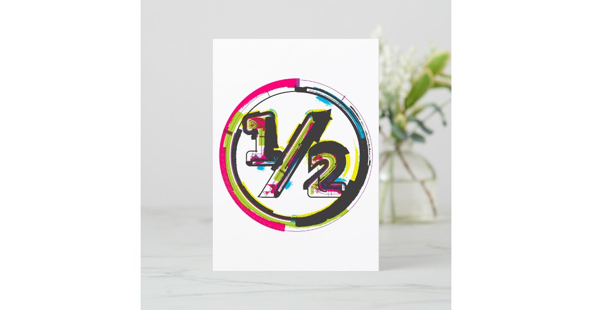 Grunge Half Symbol Invitation | Zazzle