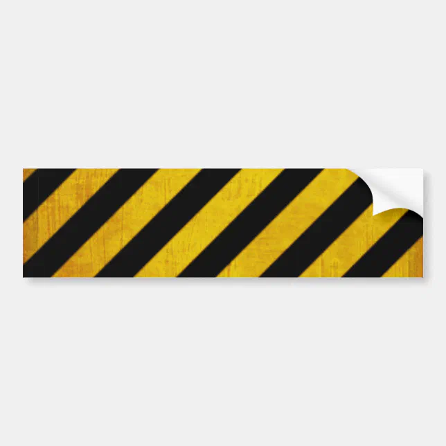 Grunge hazard stripe bumper sticker | Zazzle