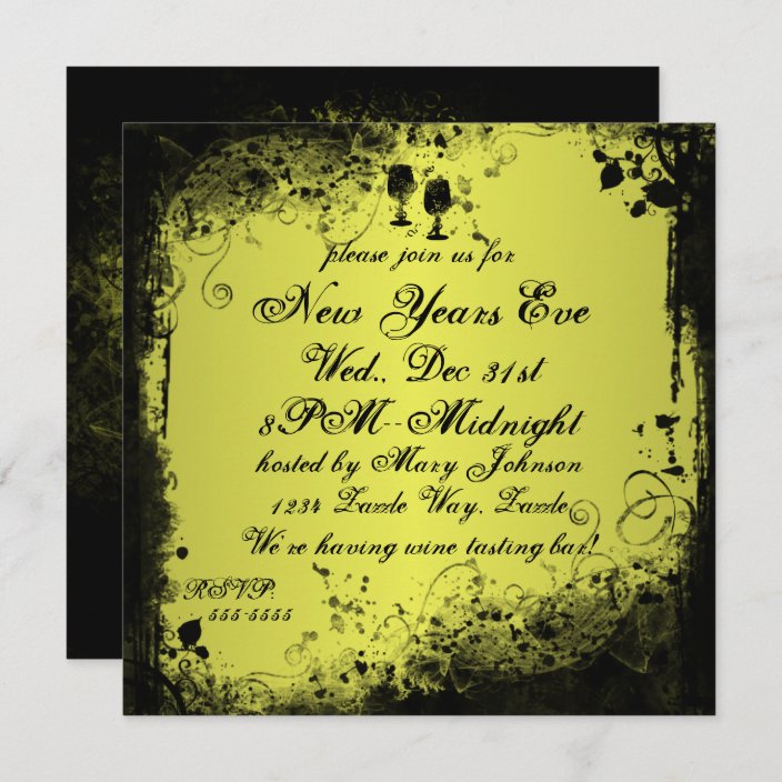 Grunge New Years Eve Invitation | Zazzle.com