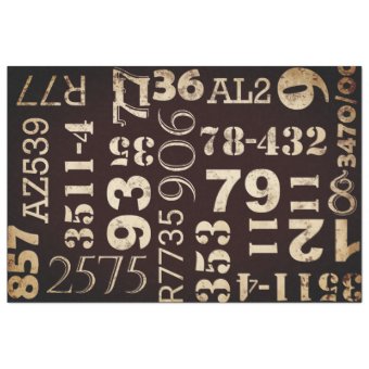 Grunge Numbers Furniture Decoupage Paper | Zazzle