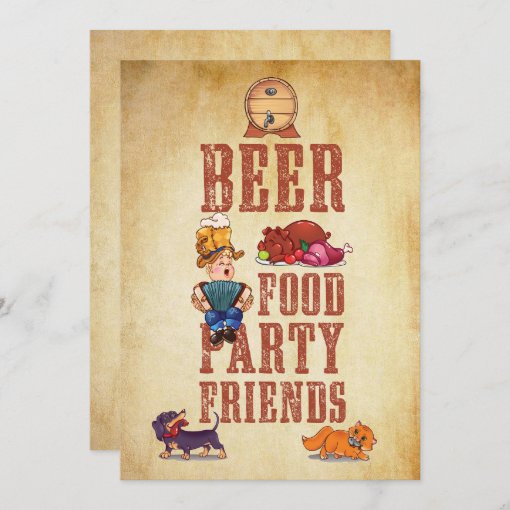 Grunge Oktoberfest German Party Invitation | Zazzle