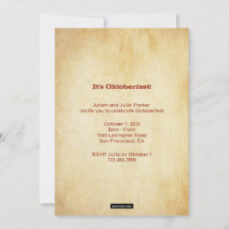 Grunge Oktoberfest German Party Invitation | Zazzle