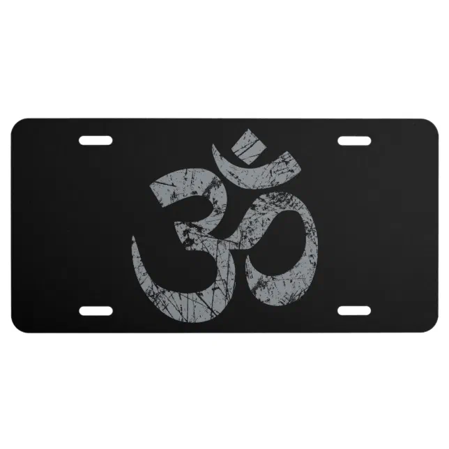 Grunge OM Symbol Spirituality Yoga License Plate | Zazzle