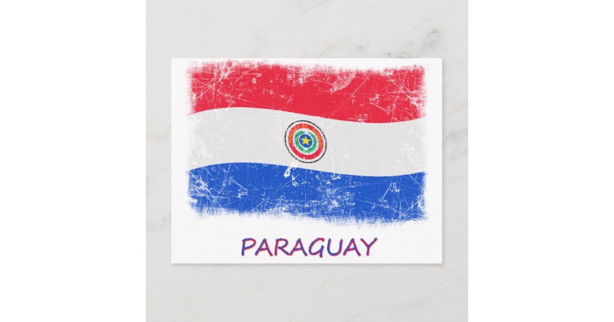 Grunge Paraguay Flag Postcard | Zazzle