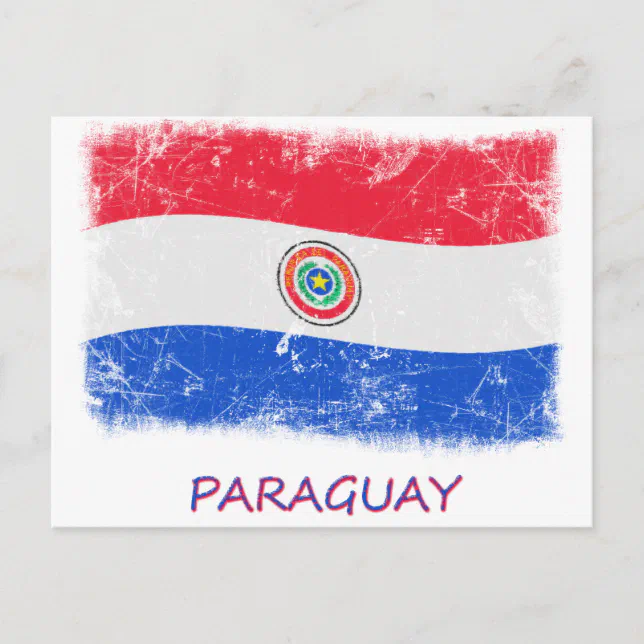 Grunge Paraguay Flag Postcard | Zazzle
