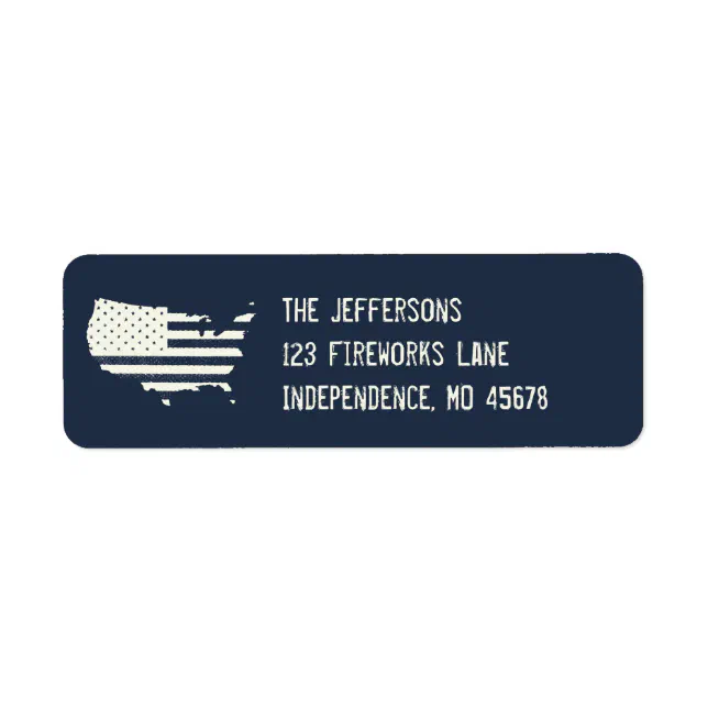 Grunge Patriotic American Flag Label | Zazzle
