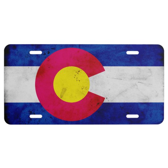 Grunge Patriotic Colorado State Flag License Plate | Zazzle.com