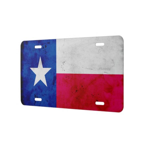 Grunge Patriotic Texas State Flag License Plate | Zazzle